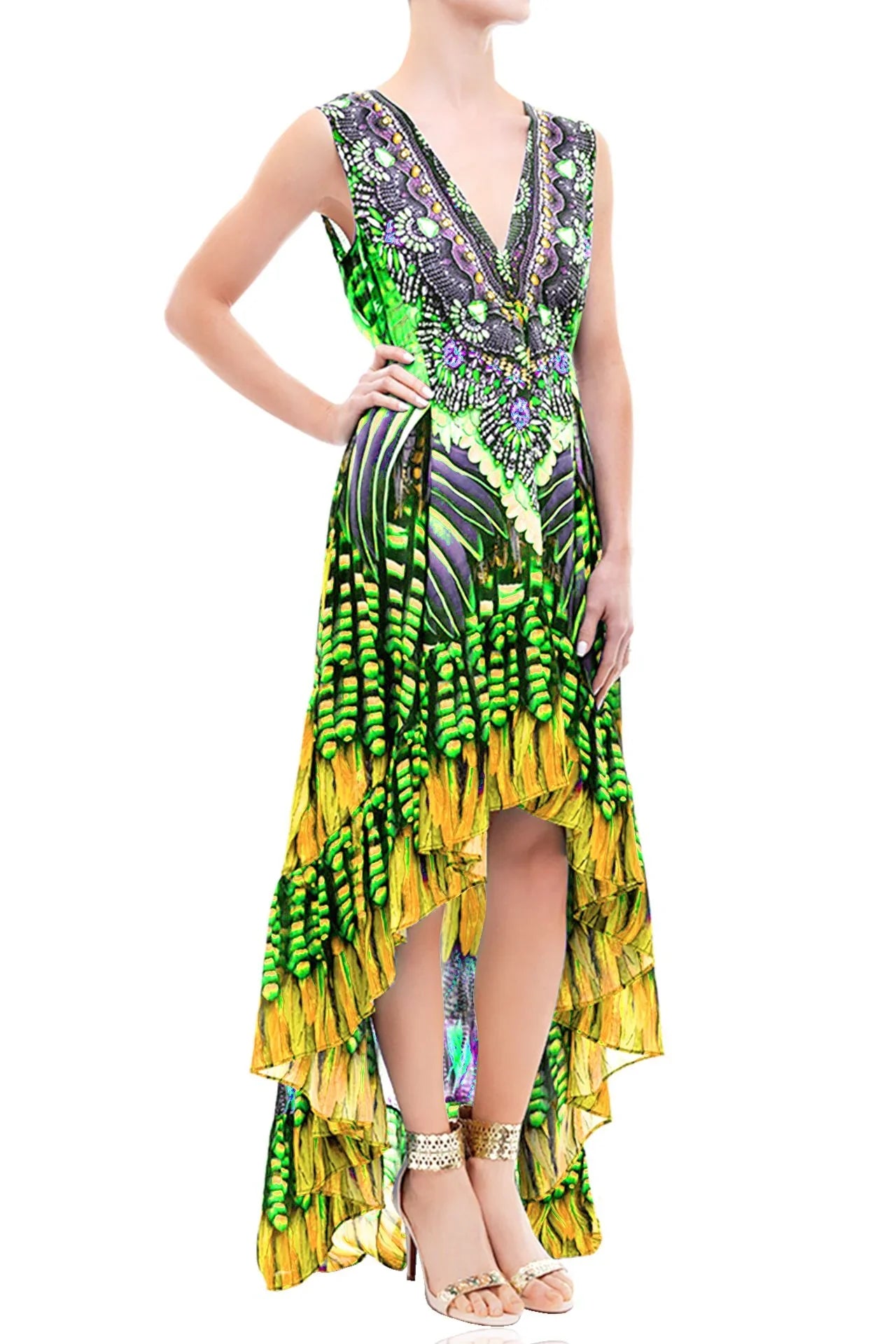 Designer Long Dresses for Women | High Low Hem Dress | Shahida Parides
