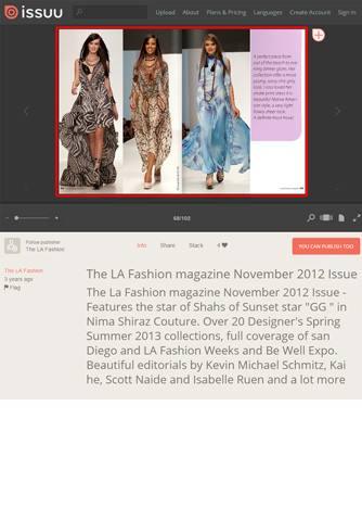 Shahida Parides Dresses as seen in LA Fashion Magazine