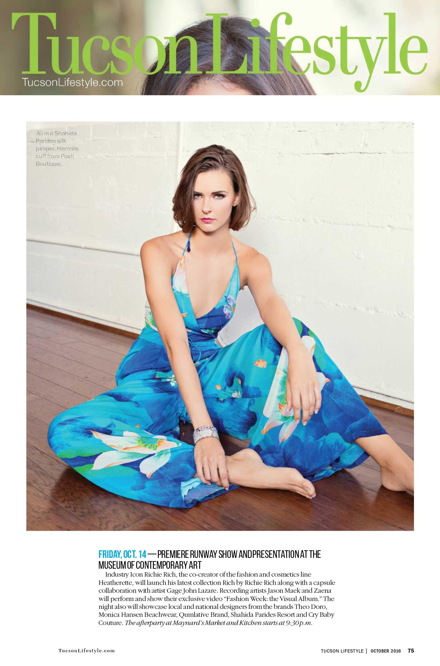 Shahida Parides in October 2016 Issue of Tucson Lifestyle Magazine