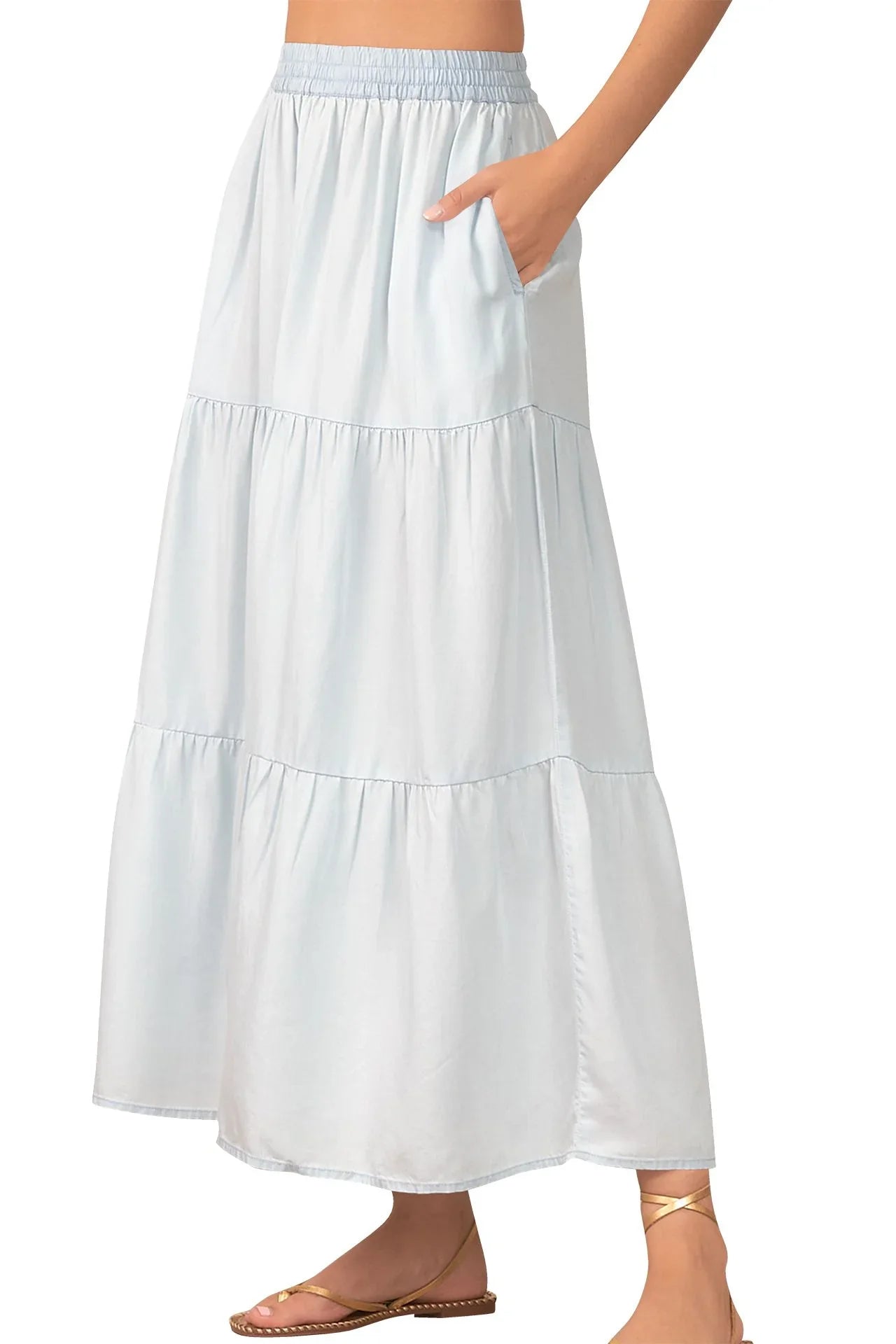 Long Maxi Skirt in Solid White – Shahida Parides