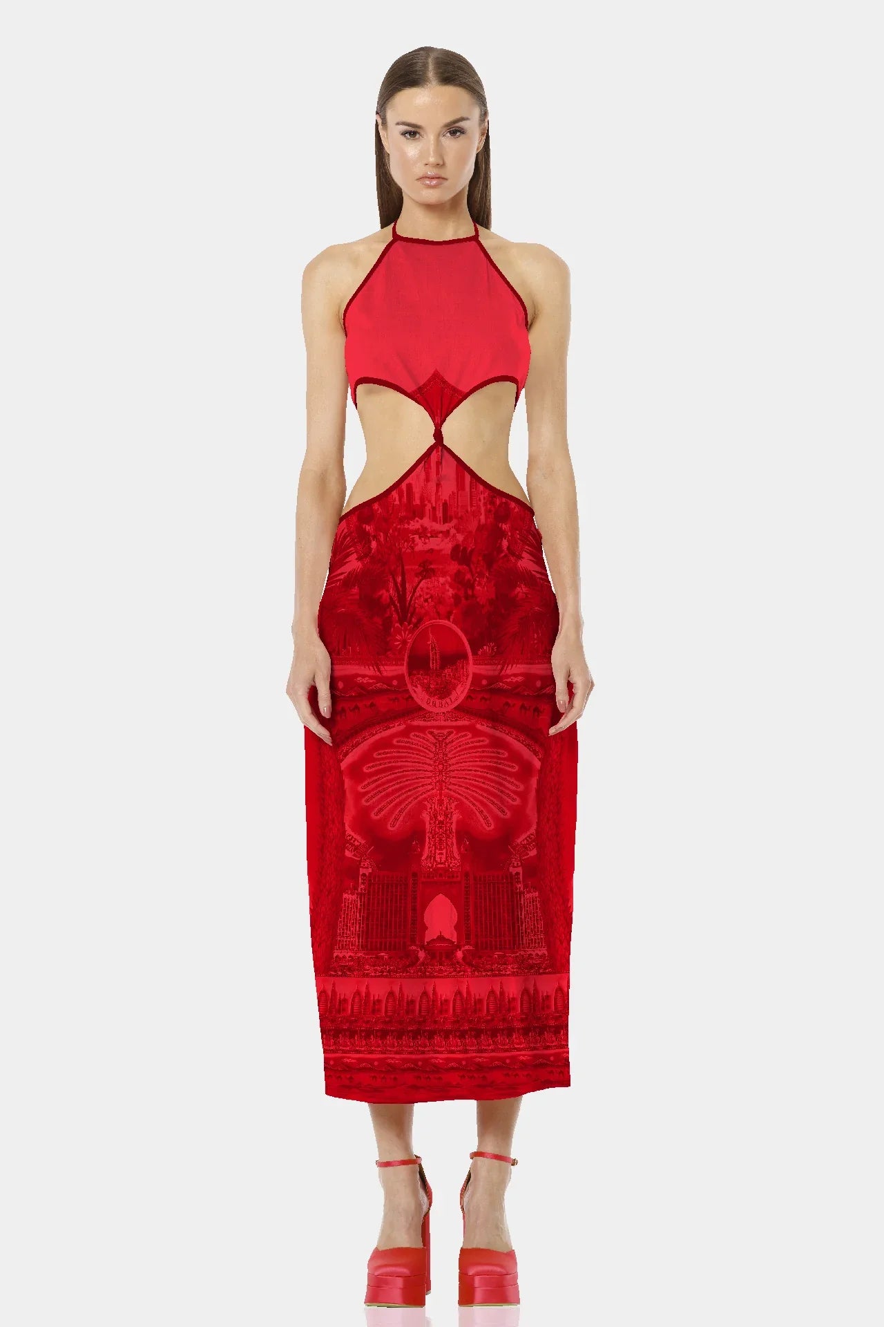 Red Fancy Maxi Dress for Women - Elegant & Timeless | Shahida Parides