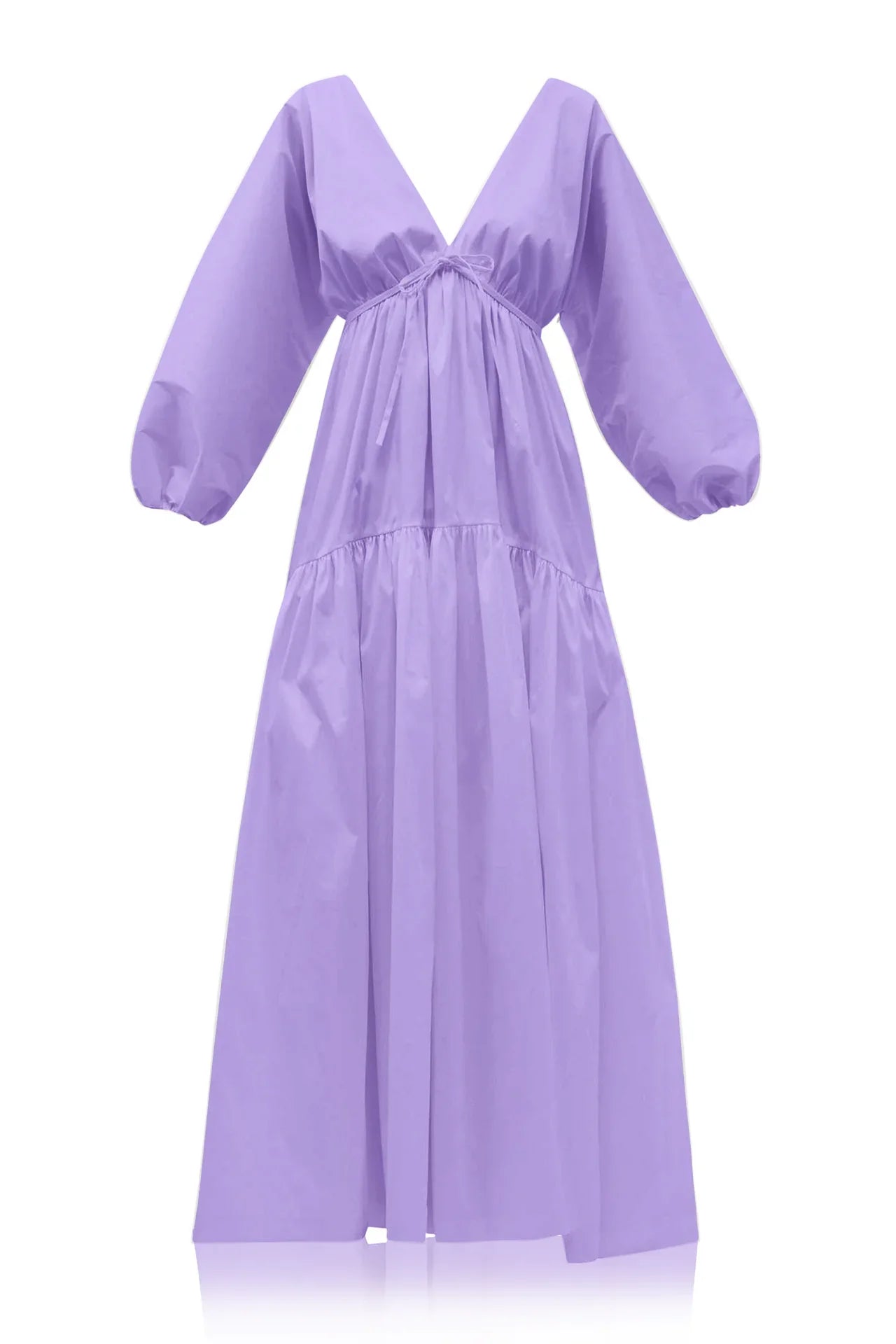 Light Purple Puff Sleeve Maxi Dress – Designer Long Maxi Dress ...