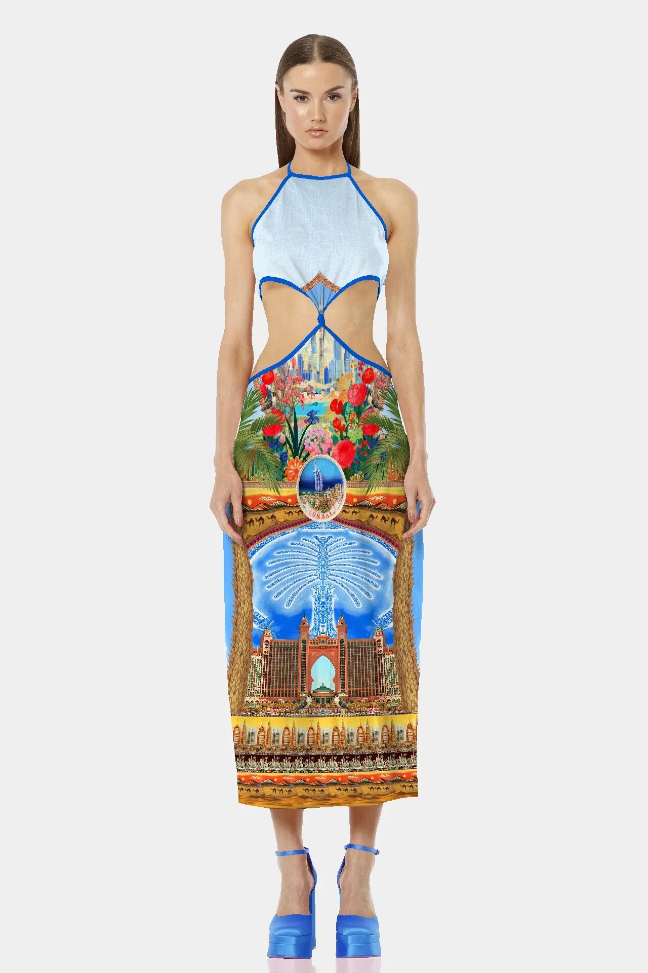 Blue Fancy Maxi Dress for Women - Elegant & Stylish | Shahida Parides