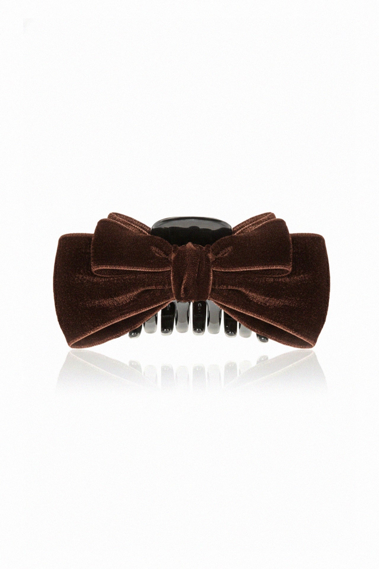 Elegant Brown Velvet Bow Hair Clip – Stylish Hair Claw – Shahida Parides