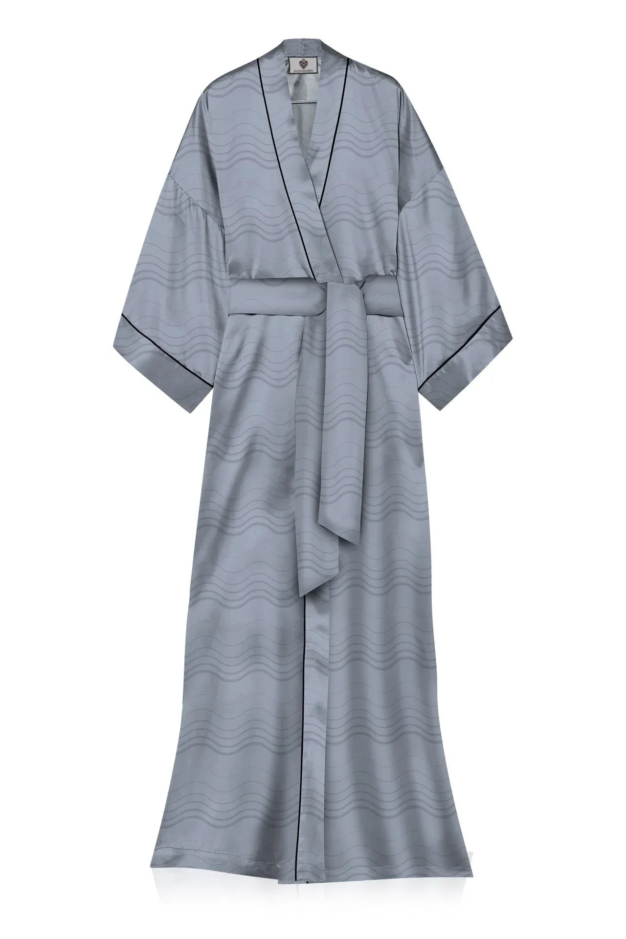 Designer Womens Gray Robe | Robe Dress Silk | Kimono | Kyle X Shahida ...