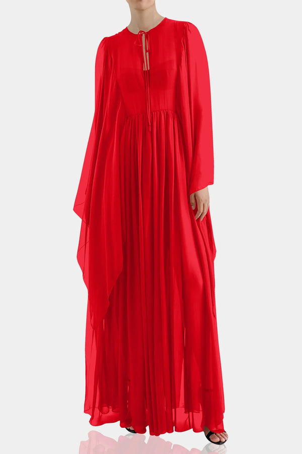 Designer Red Dress | Long Dress | Flowy Maxi Dress - Shahida Parides