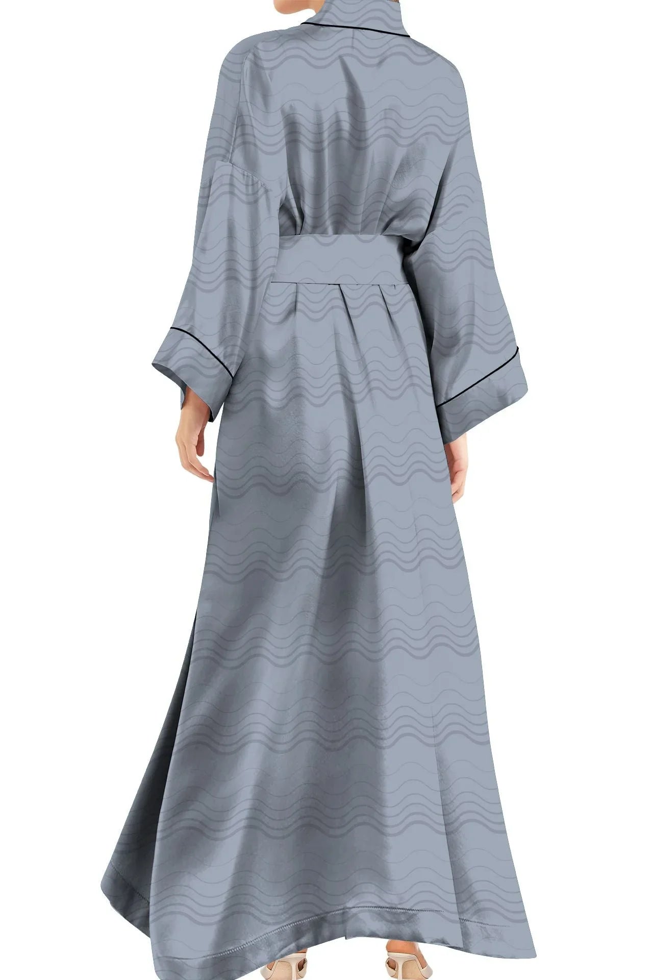 Designer Womens Gray Robe | Robe Dress Silk | Kimono | Kyle X Shahida ...