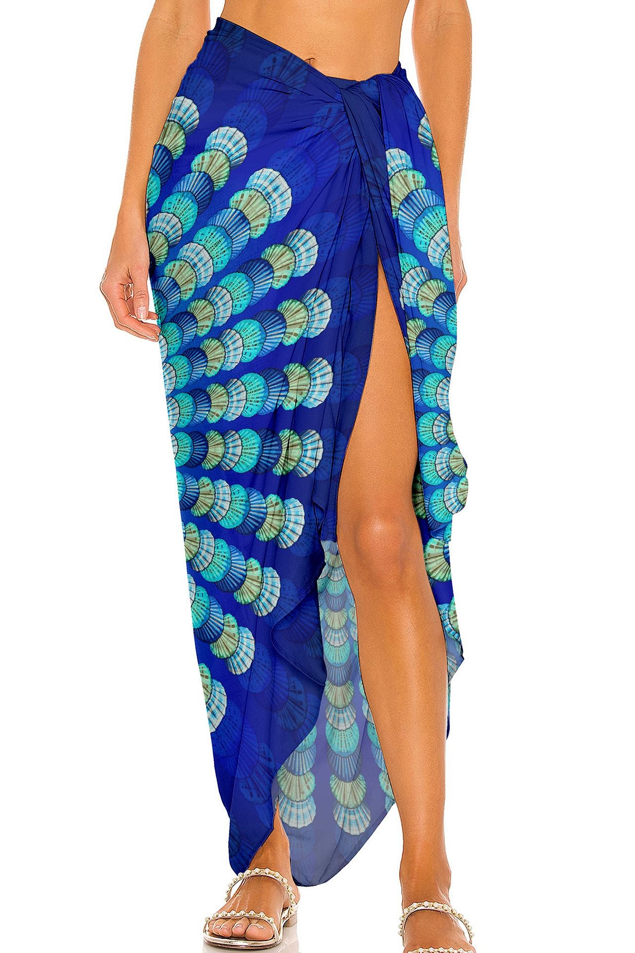 Designer Sarong For Women | Navy Blue Sarong Wrap | Shahida Parides