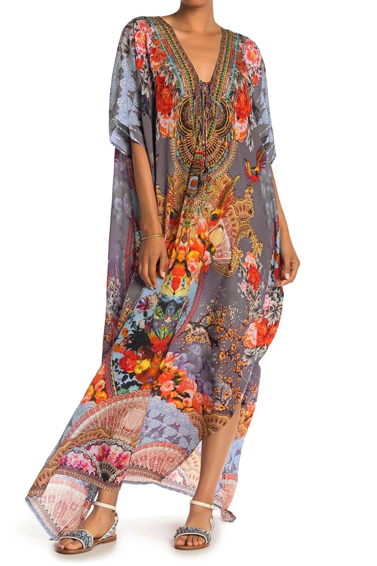 Designer Kaftan Dress | Long Sleeve Kaftan Maxi Dress |Shahida Parides