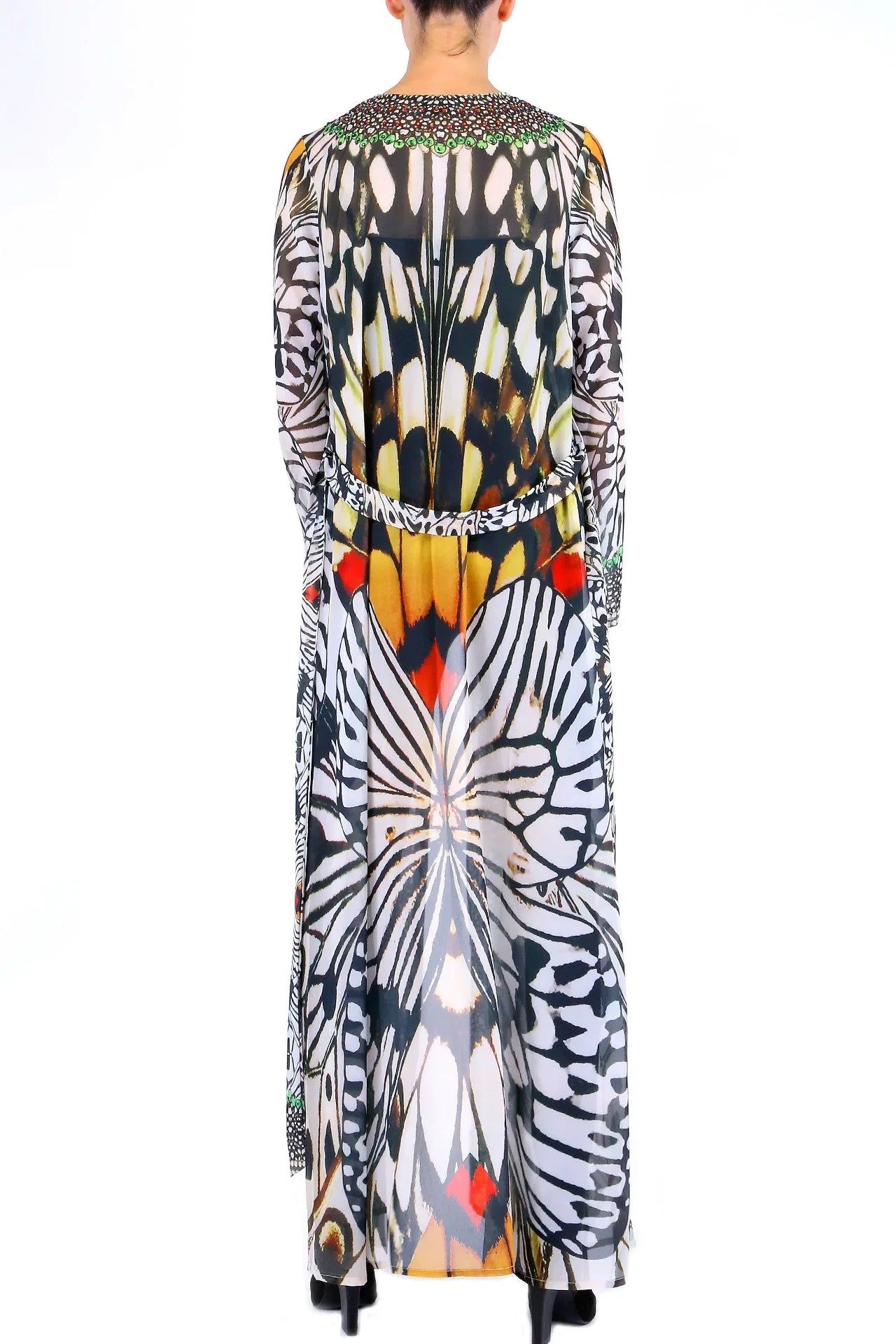 Floral Print Long Duster In Azure | Long Duster & Coats for Women ...