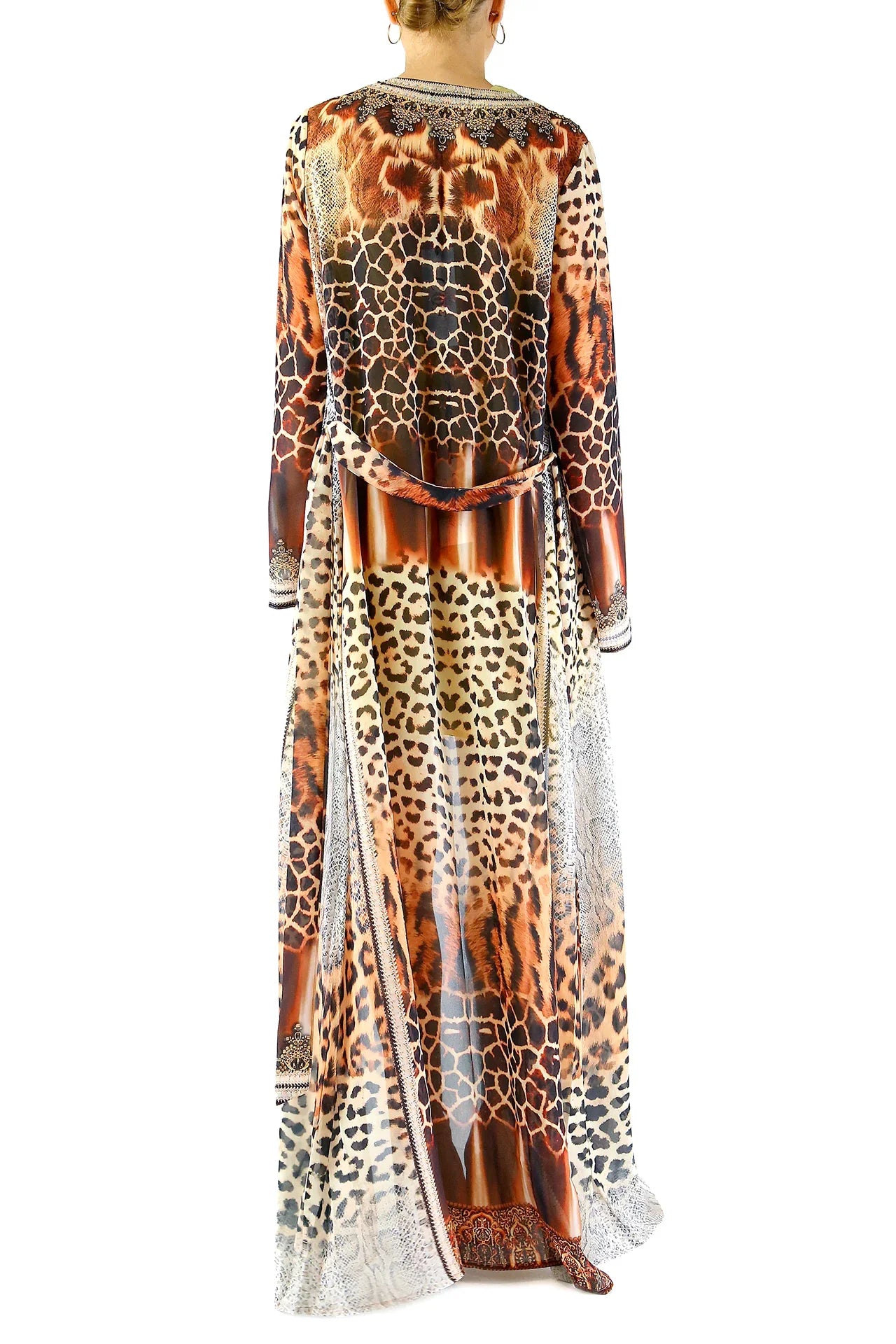 Floral Print Long Duster In Azure | Long Duster & Coats for Women ...