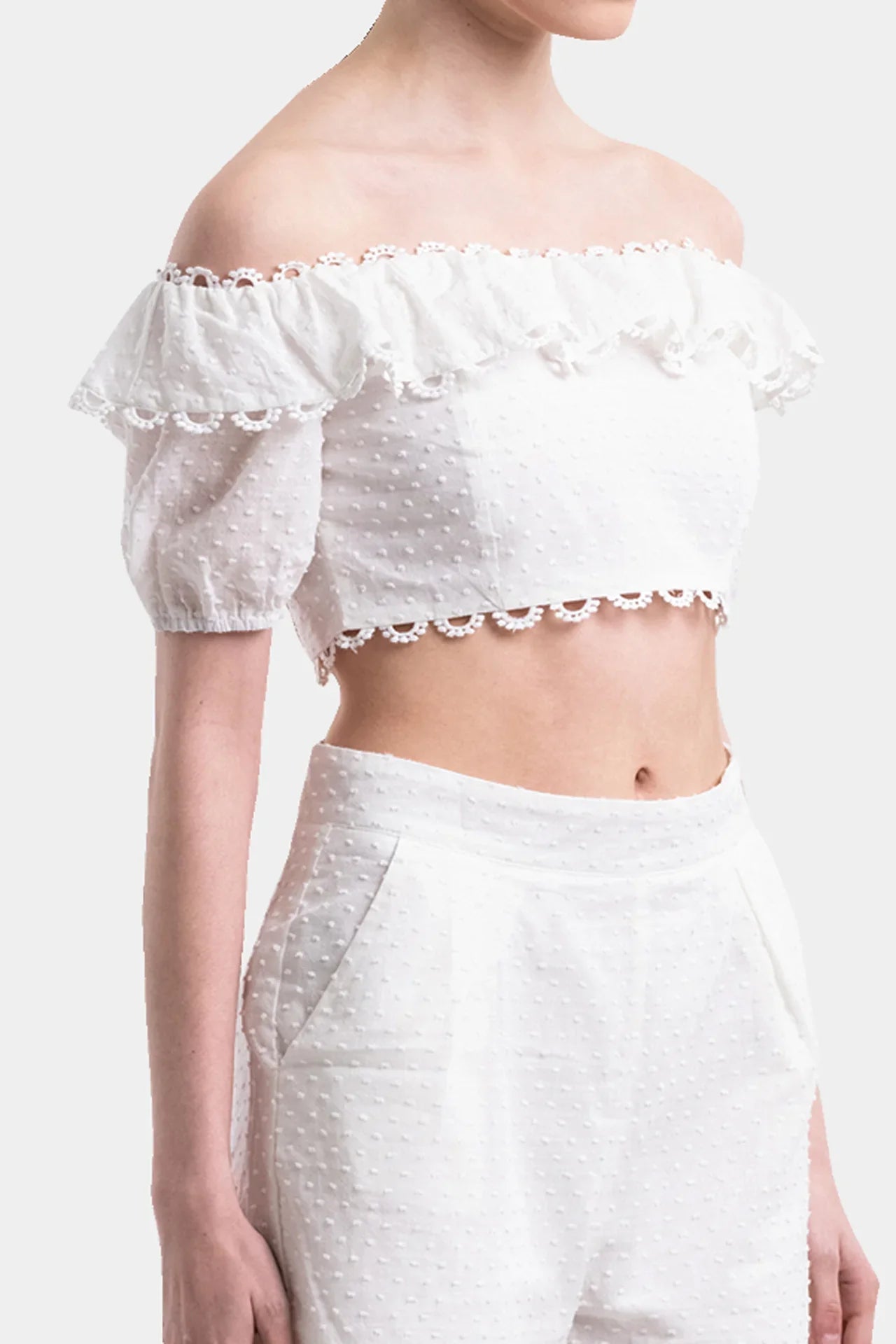 Organic Cotton Ruffle Cropped Top { Pure Cotton Tops} | Ruffle Top ...
