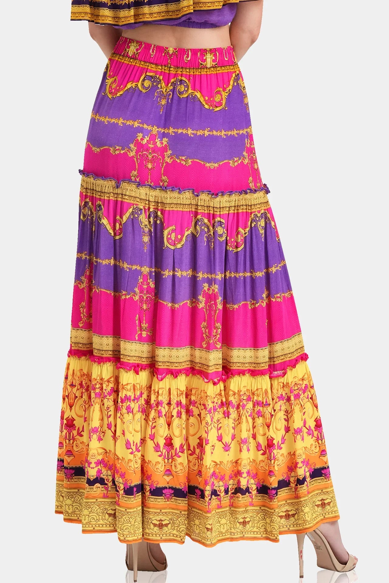 Designer Ruffle Tier Maxi Skirt { Long Skirt } | Skirts for Women ...