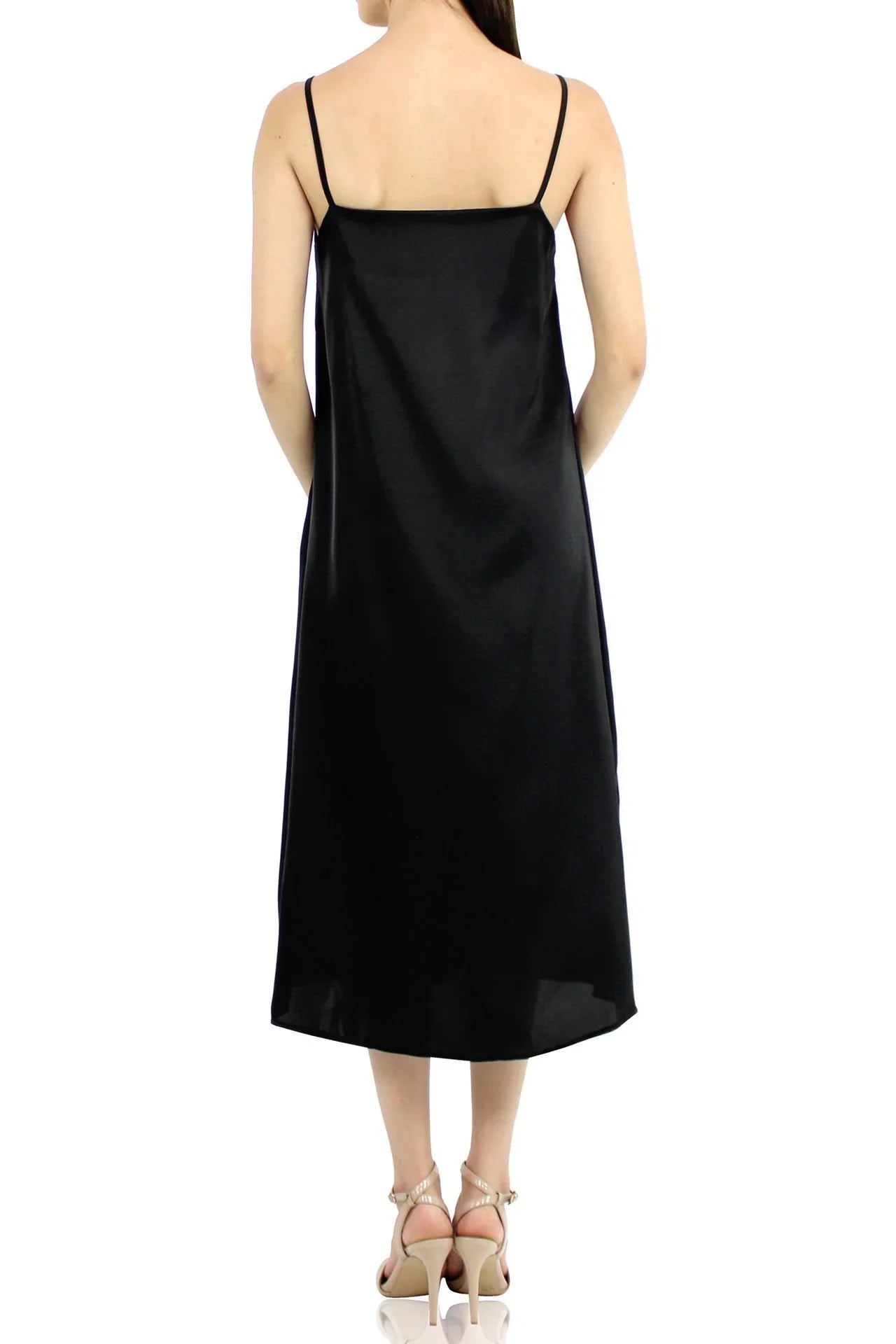 Midi Dress In Solid Black - Black Dresses For Women | Kyle x Shahida ...